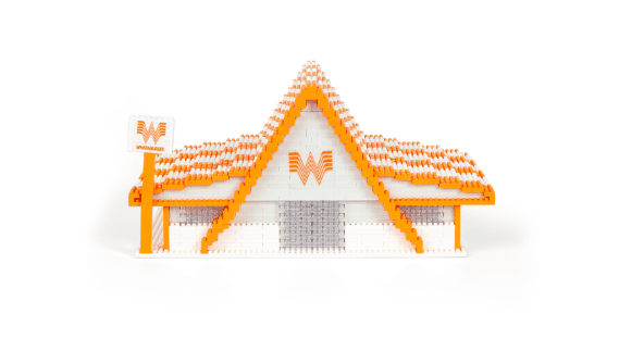 Open up our own mini Whataburger with this buildable block set